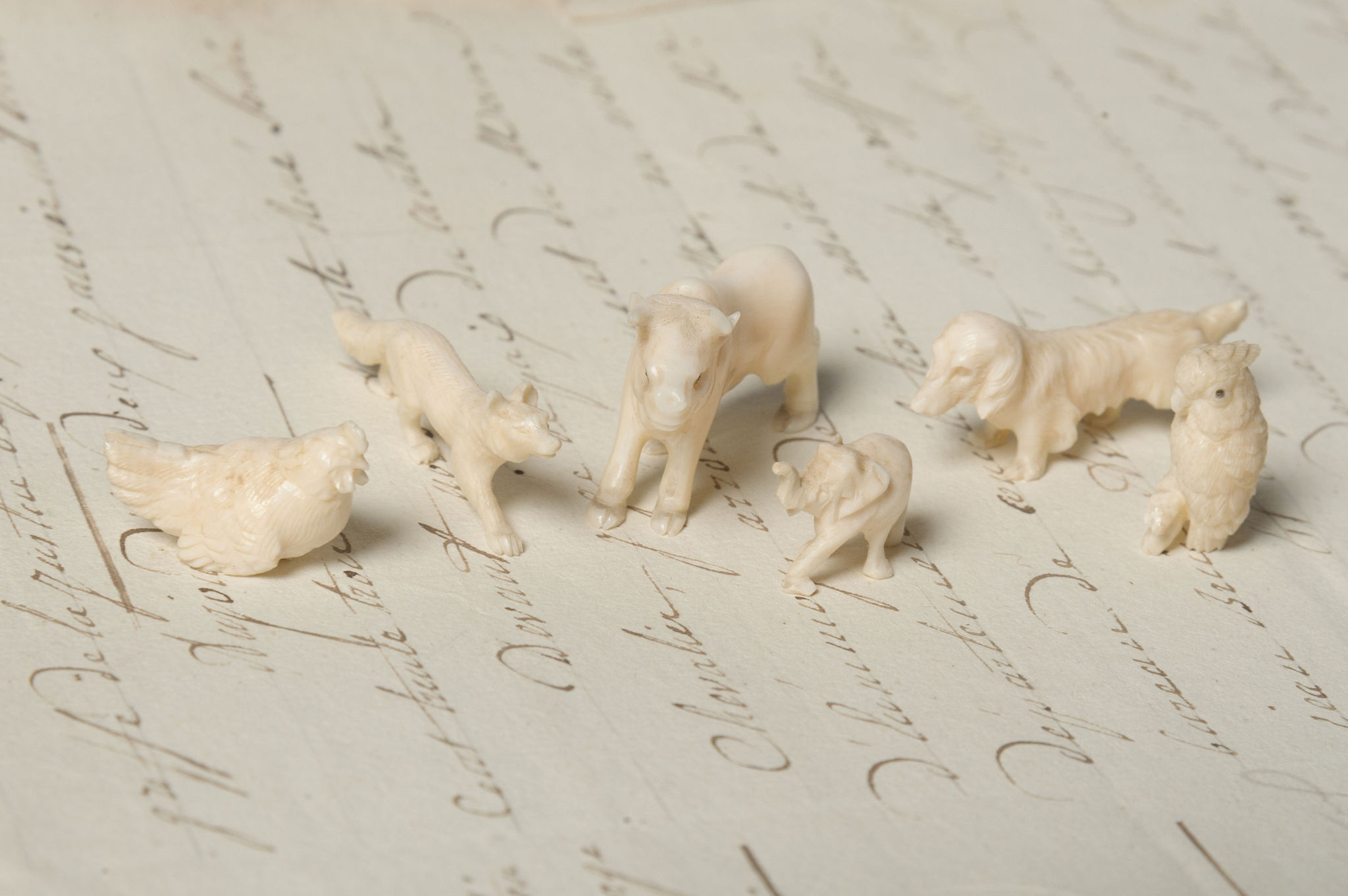 Collection of tiny bone carved animals | Nikki Page Antiques