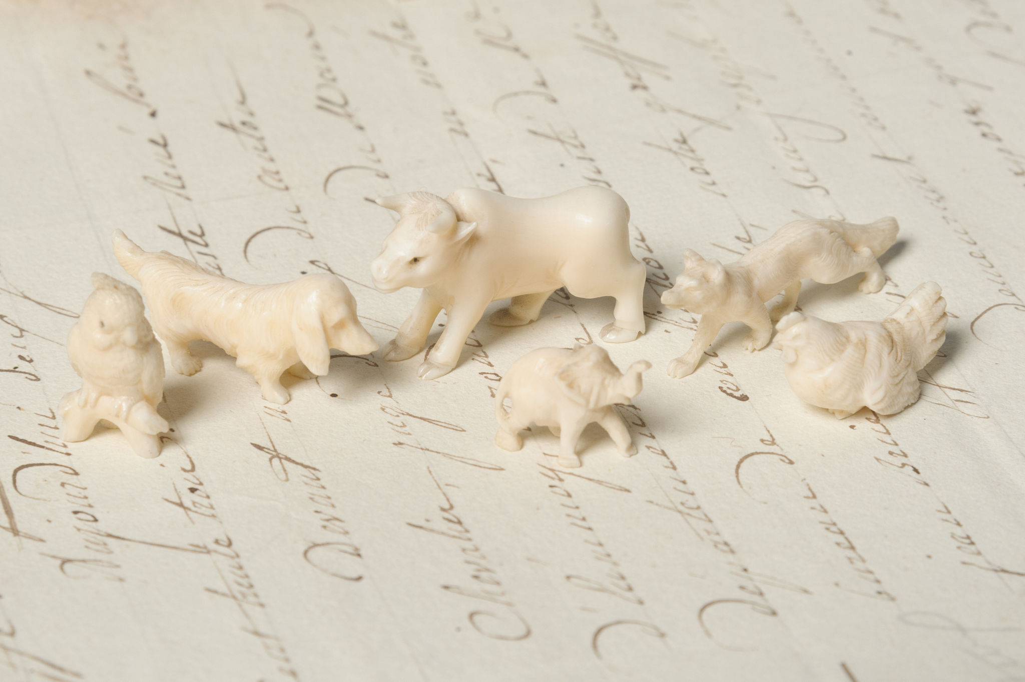 Collection of tiny bone carved animals | Nikki Page Antiques