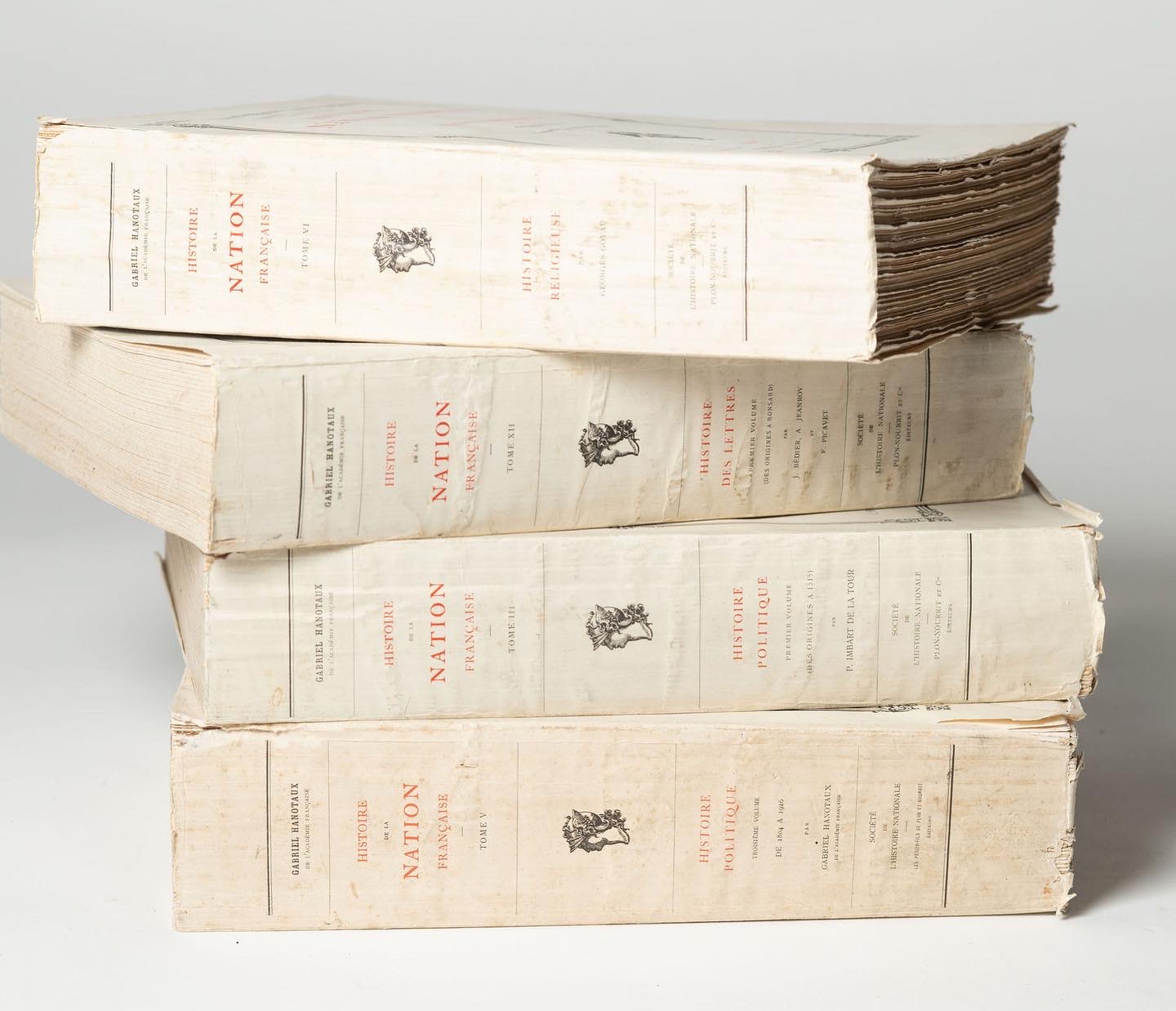 Four large antique French books | Nikki Page Antiques