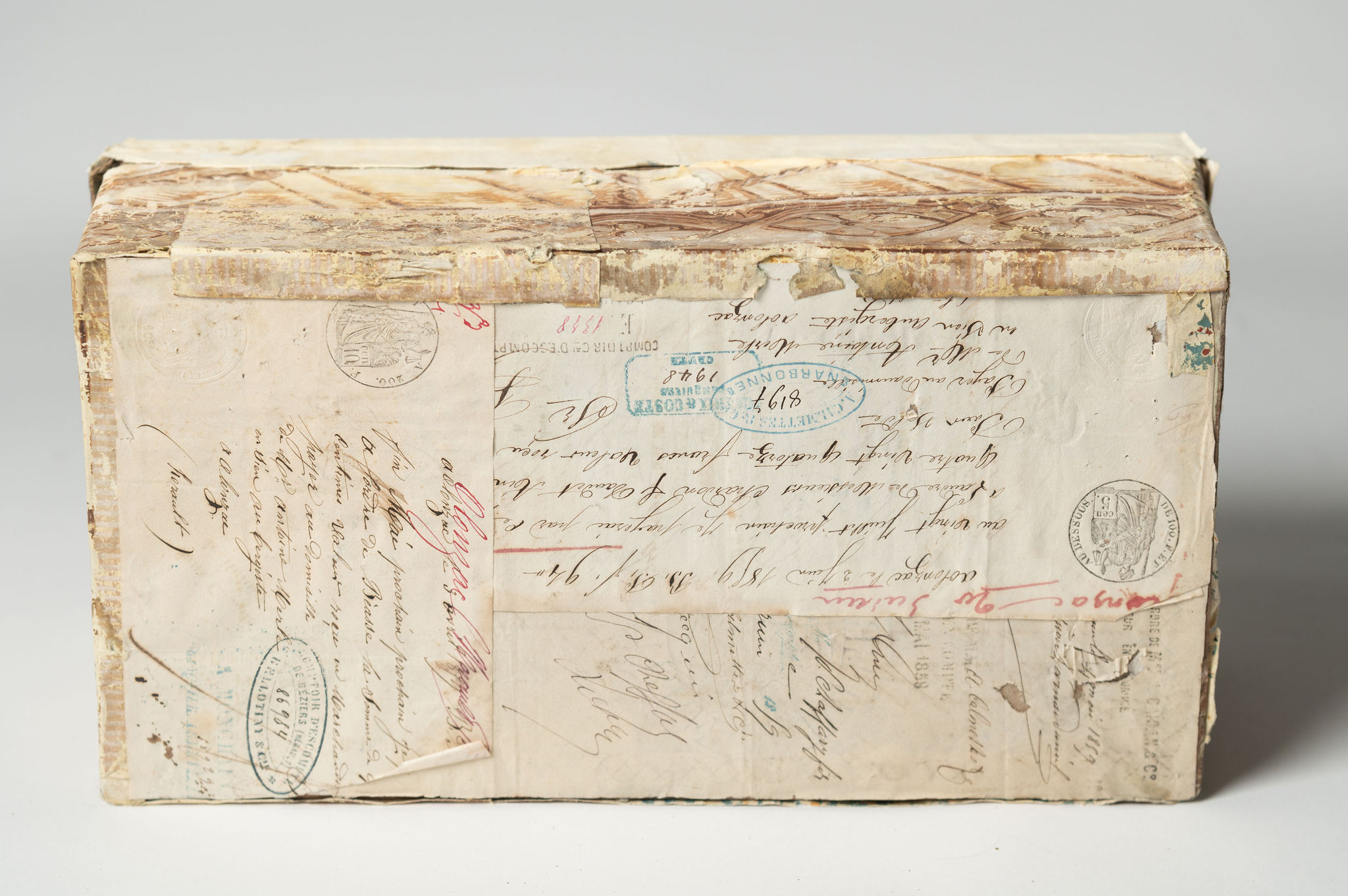 Antique French box, original paper | Nikki Page Antiques