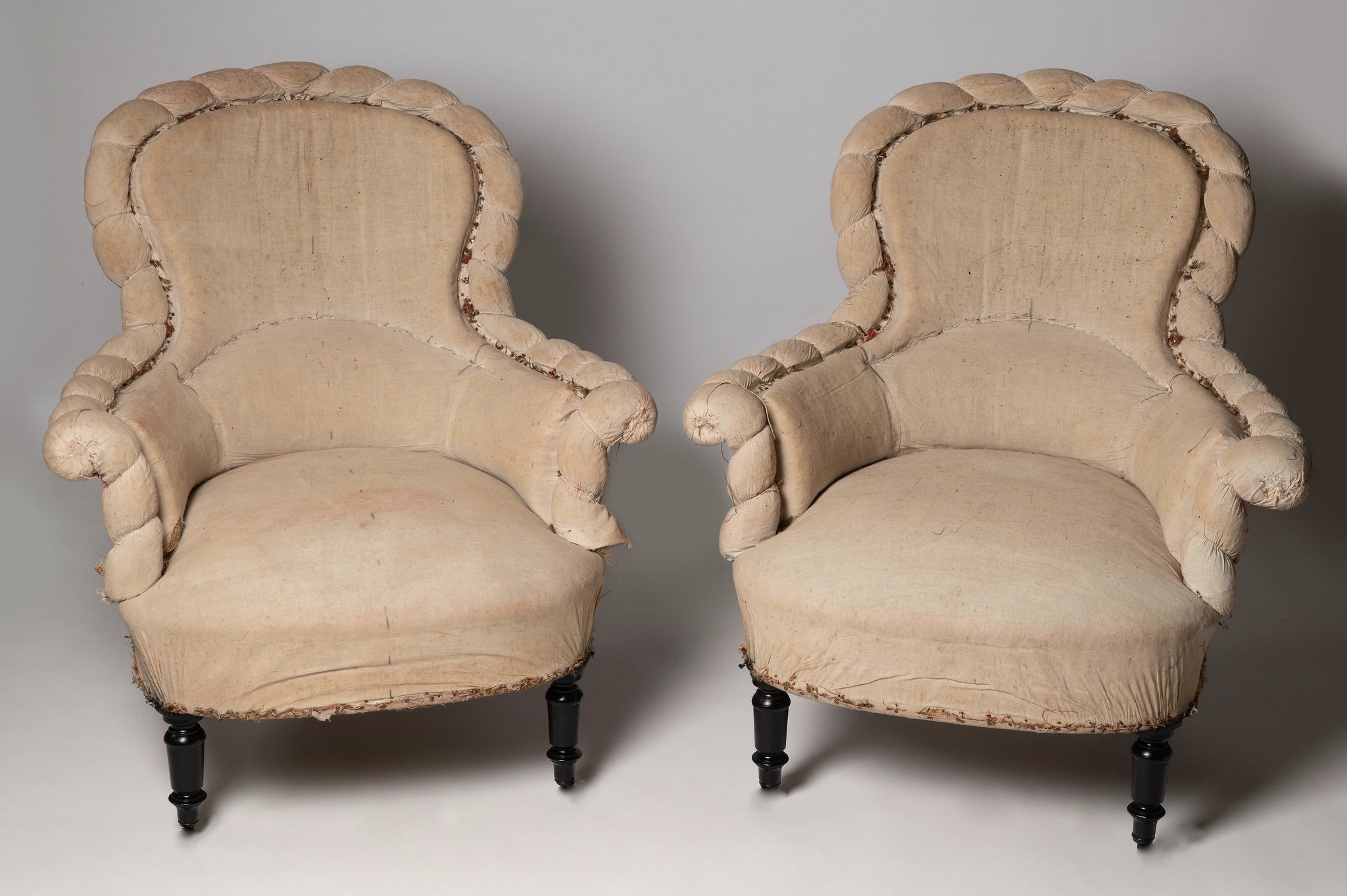 Rare pair of Napoleon III pie crust chairs | Nikki Page Antiques