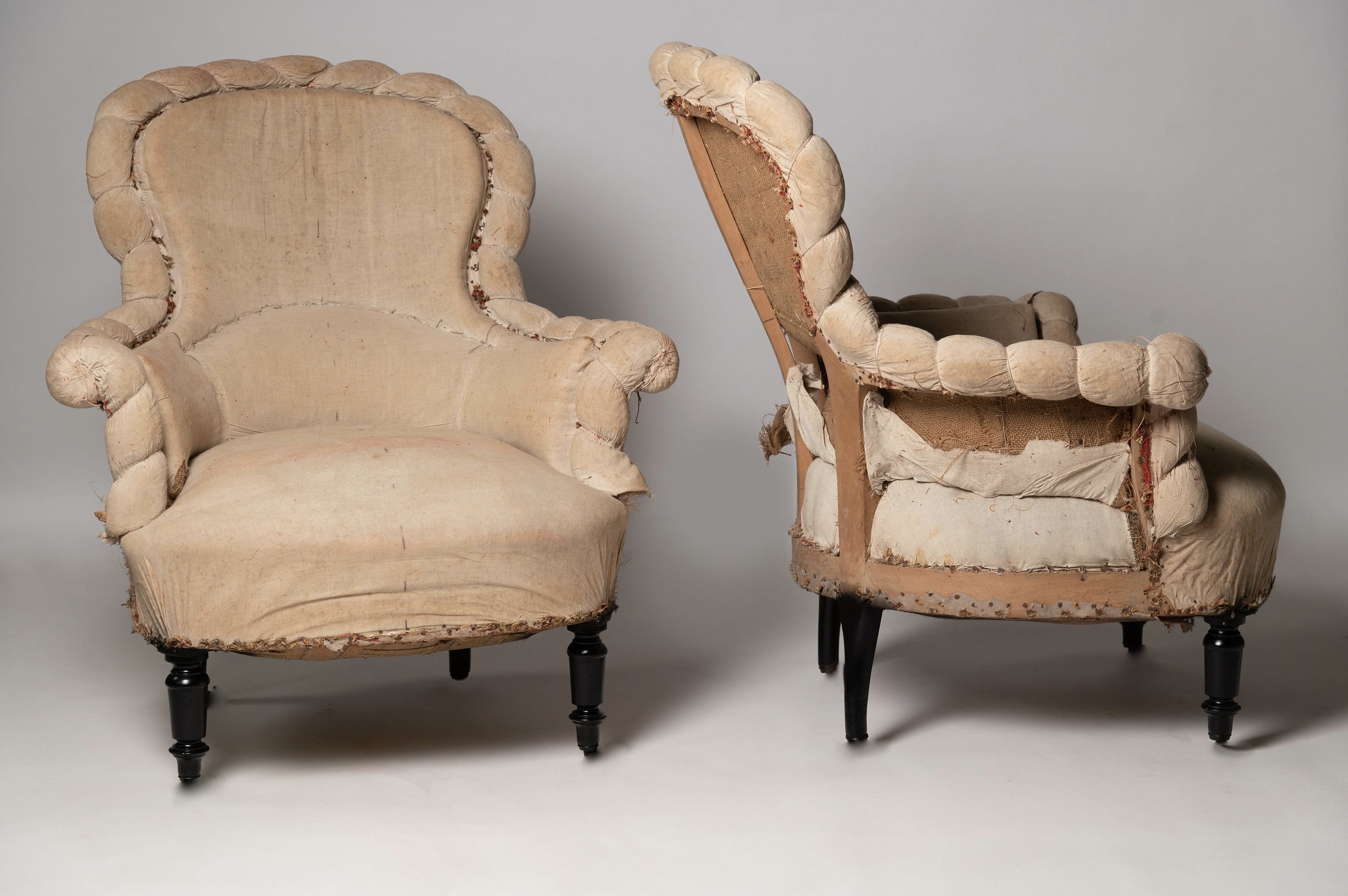 Rare pair of Napoleon III pie crust chairs | Nikki Page Antiques