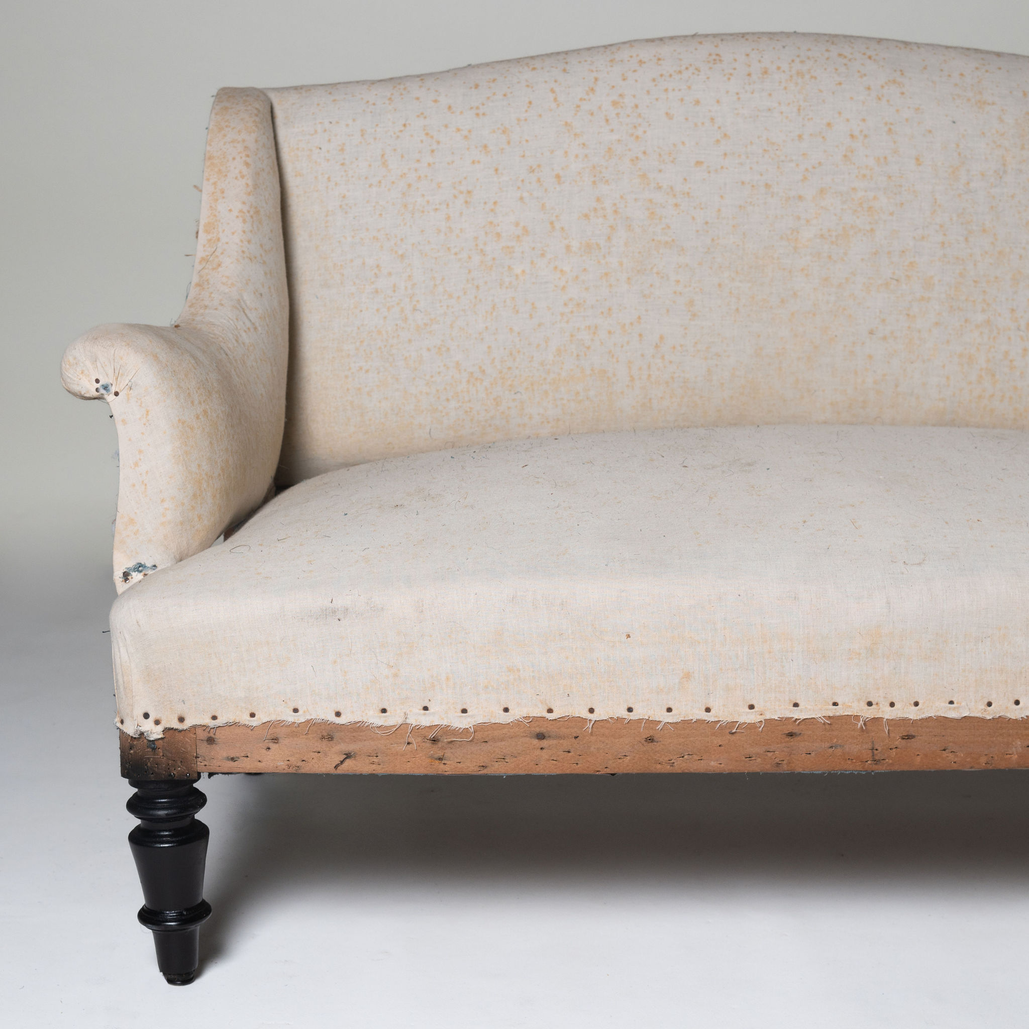Small low back antique French sofa | Nikki Page Antiques